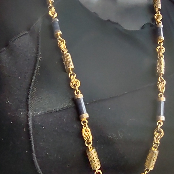 Jewelry | Vintage Lapis Greek Key Barrel Filigree Necklace | Poshmark